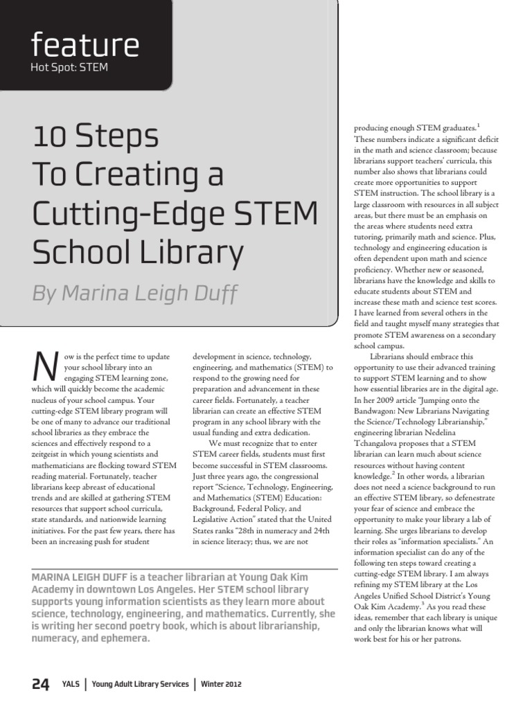 STEM School Libraries | PDF | Science, Technology, Engineering, And ...