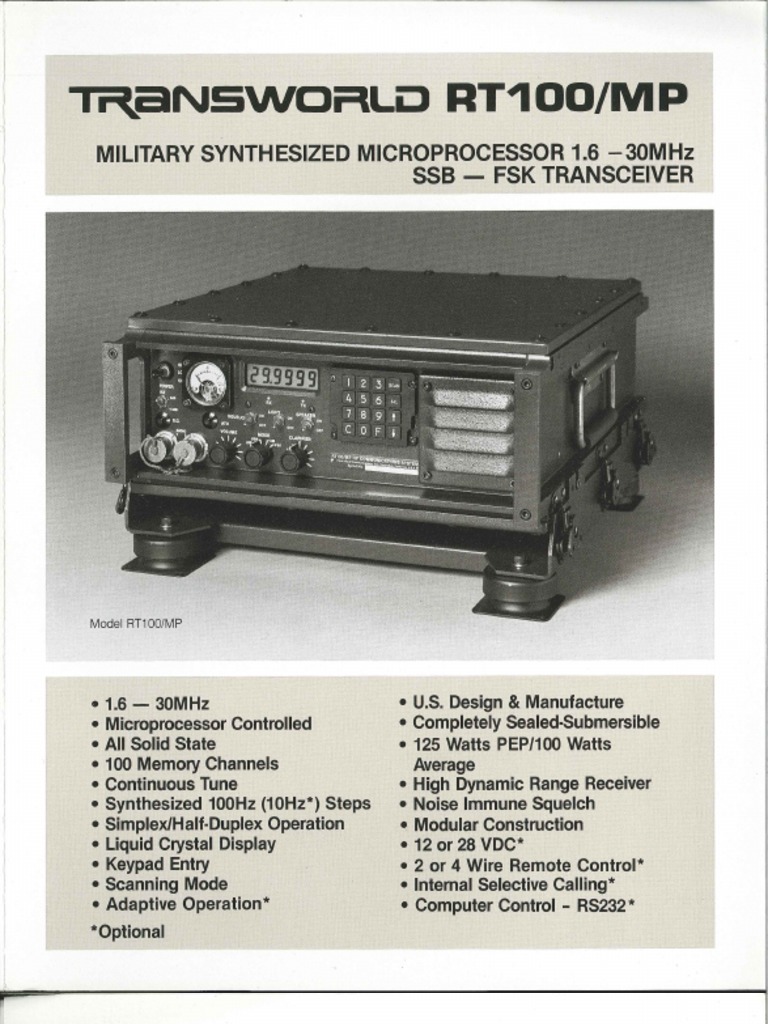 RT100 HF SSB Transceiver PDF | PDF