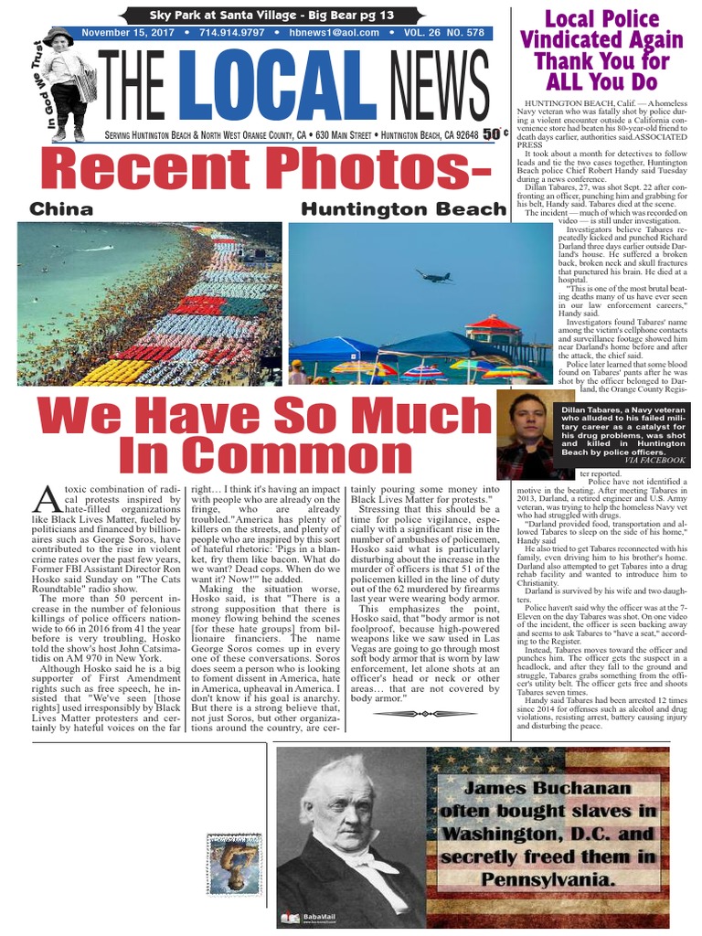 The Local News, November 15, 2017 | PDF | Wiki Leaks | Police