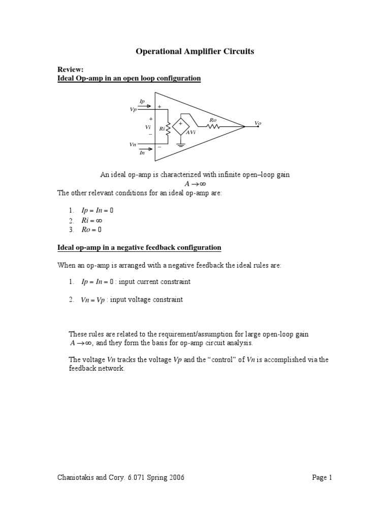 Notes Opamp | PDF | Operational Amplifier | Amplifier
