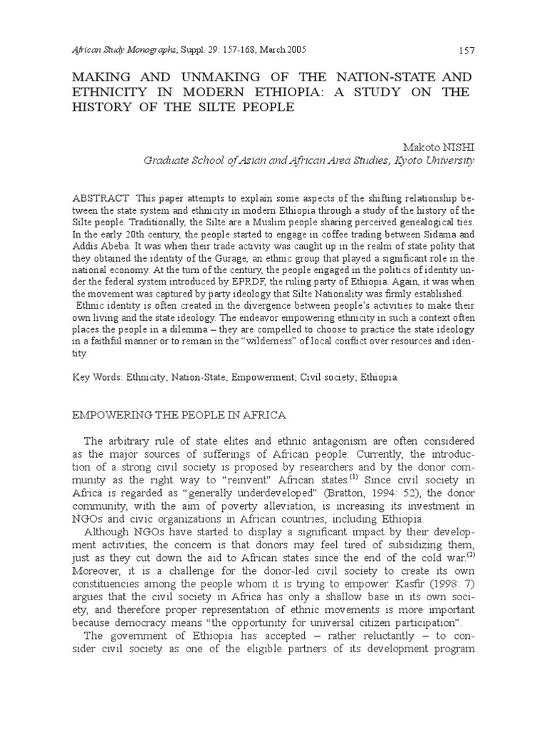 The History of the Silte People and Ethiopia's Shifting Approach to ...