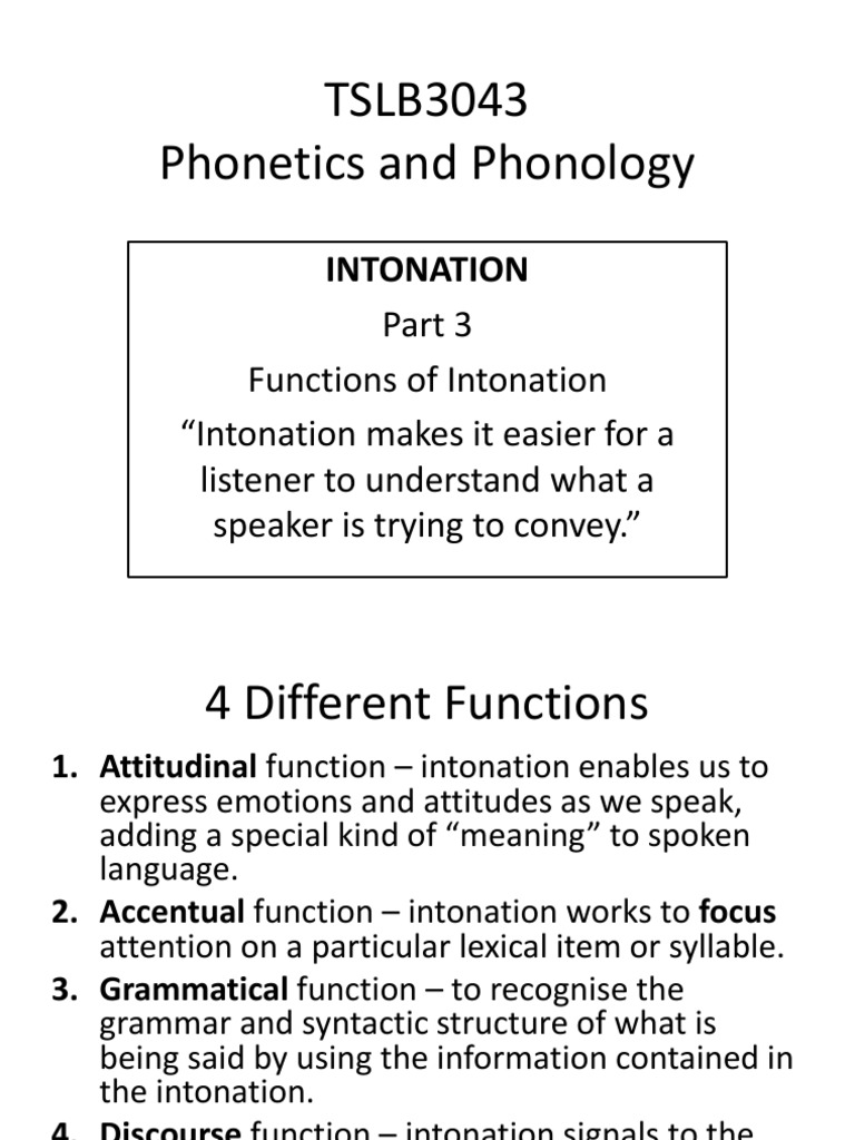 Intonation Part 3 | PDF | Stress (Linguistics) | Tone (Linguistics)