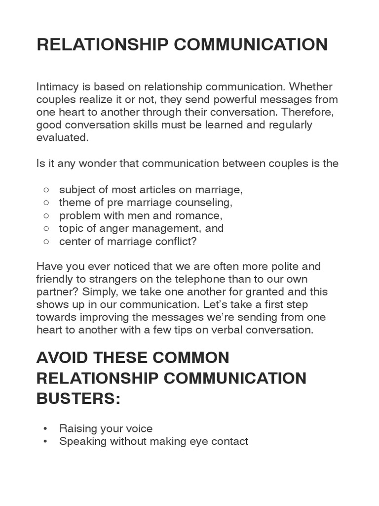 Enhance Intimacy Through Communication | PDF | Career & Growth