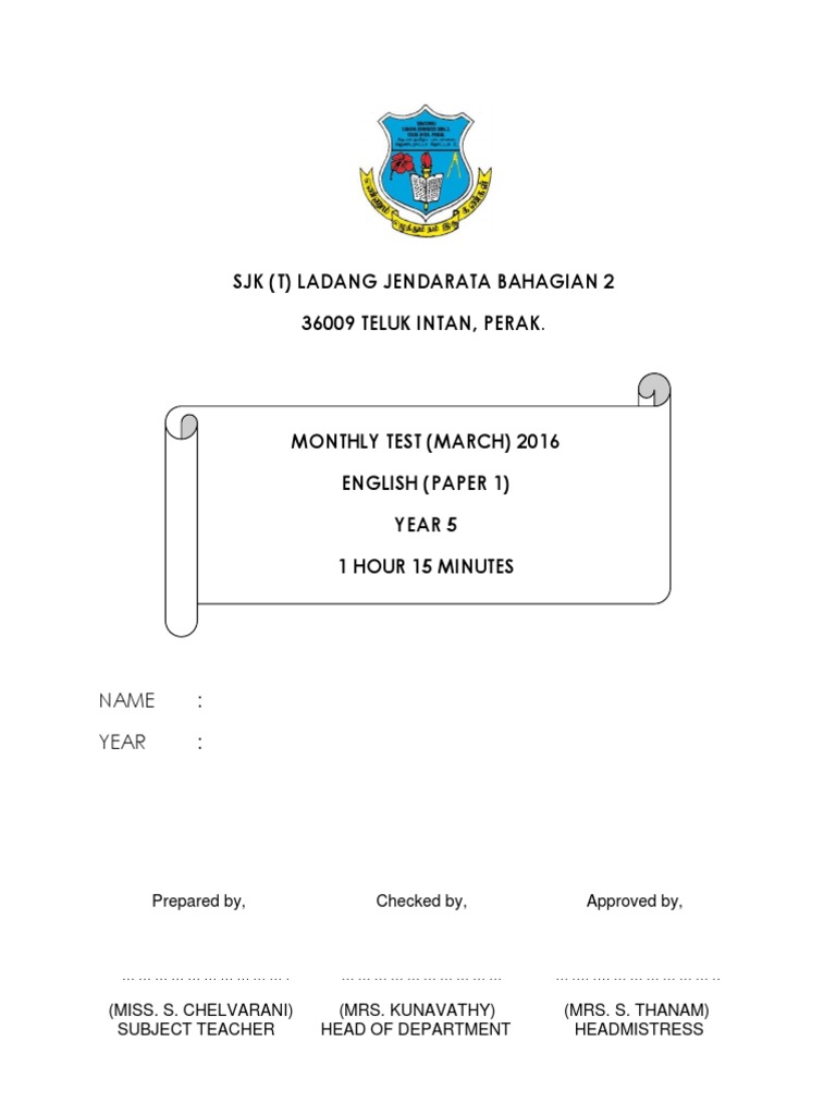 English Year 5 (Paper 1) | PDF | Credit | Finance & Money Management