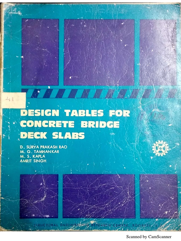 Design Tables For Concrete Bridge Deck Slab PDF | PDF