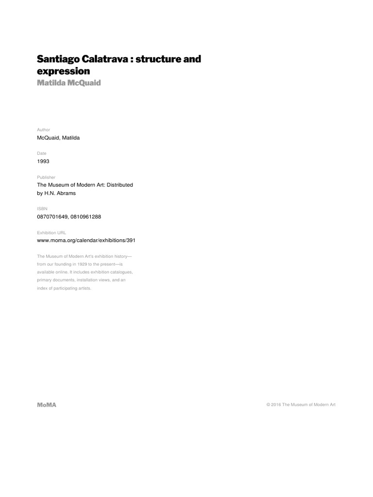 Calatrava Structure and Expression | PDF | Concrete | Library And Museum