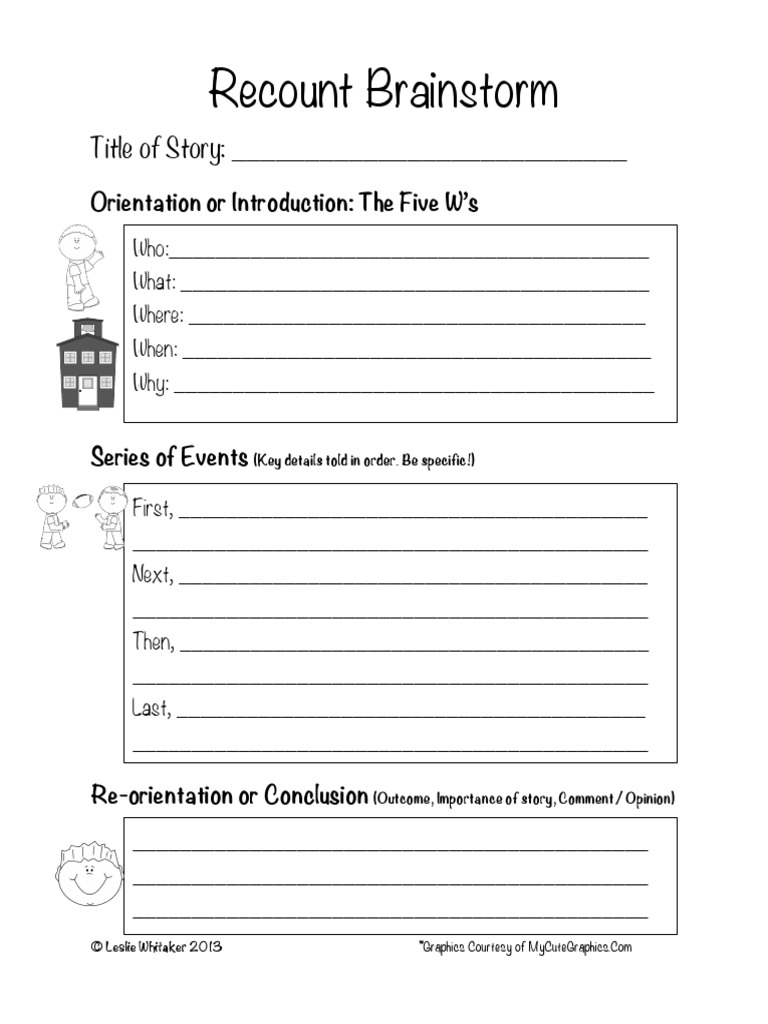 Recount Brainstorm and Retell Checklist | PDF