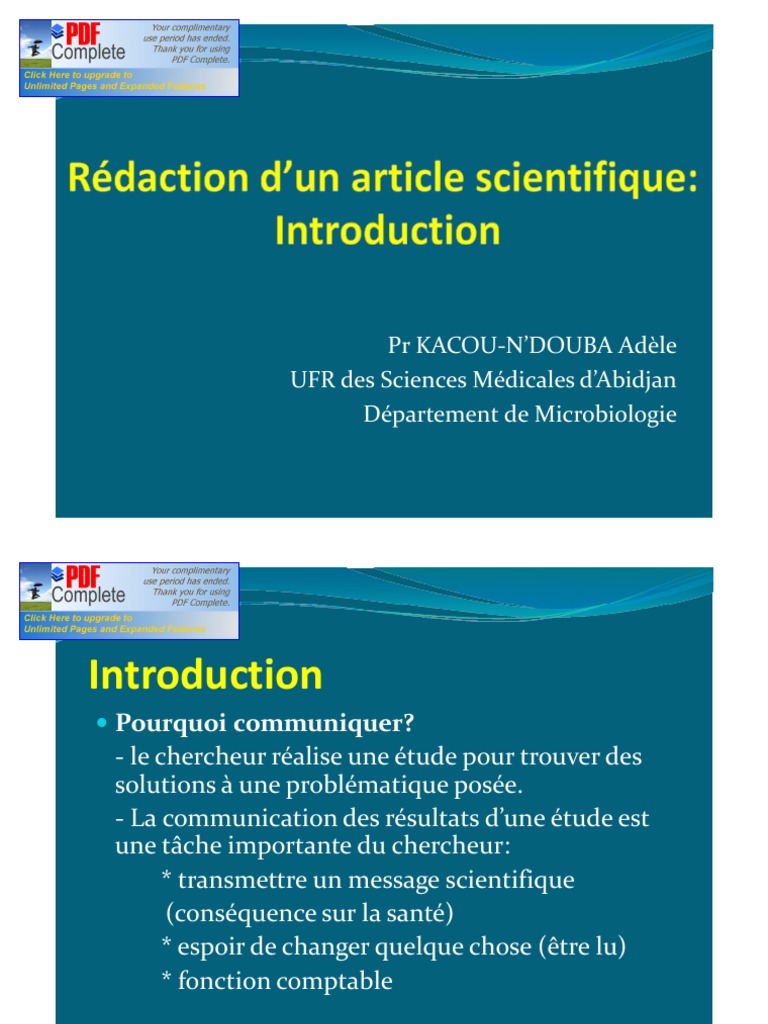 Rédaction Dun Article Scientifique Introduction 2 Lecture Processus
