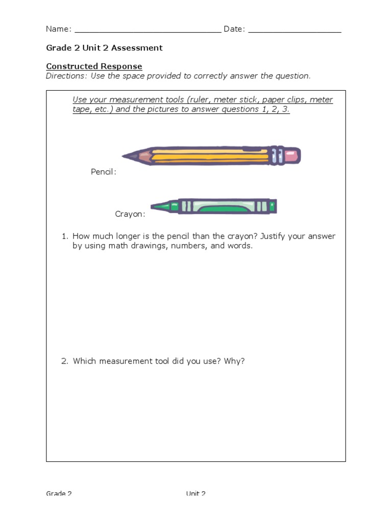Grade 2 Measurement Assessment Guide | PDF
