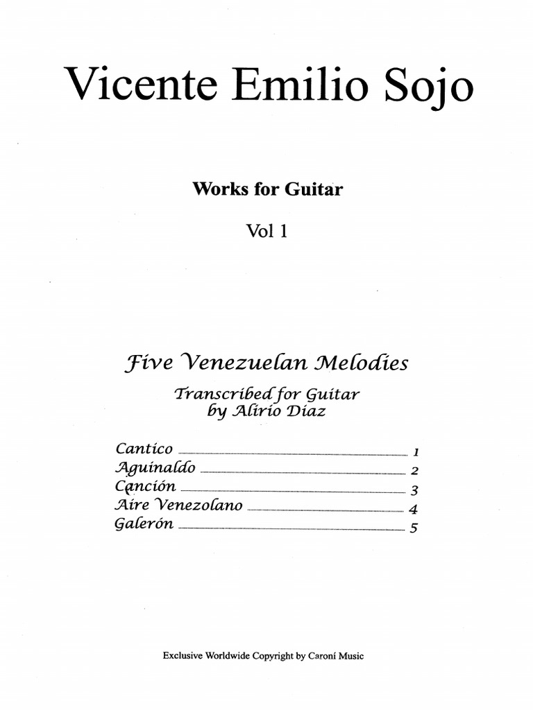 Vicente Emilio Sojo - Cinco Piezas Venezolanas - (A. Diaz) | PDF | Divertissement (Général)