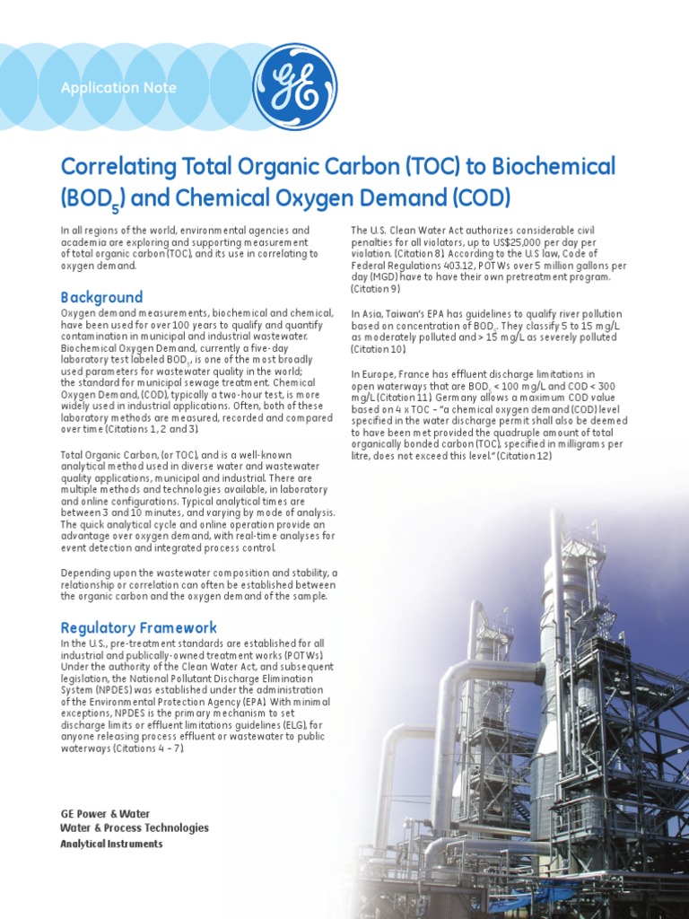 TBai 300 00266-ToC Correlation To BOD or COD | PDF | Total Organic ...