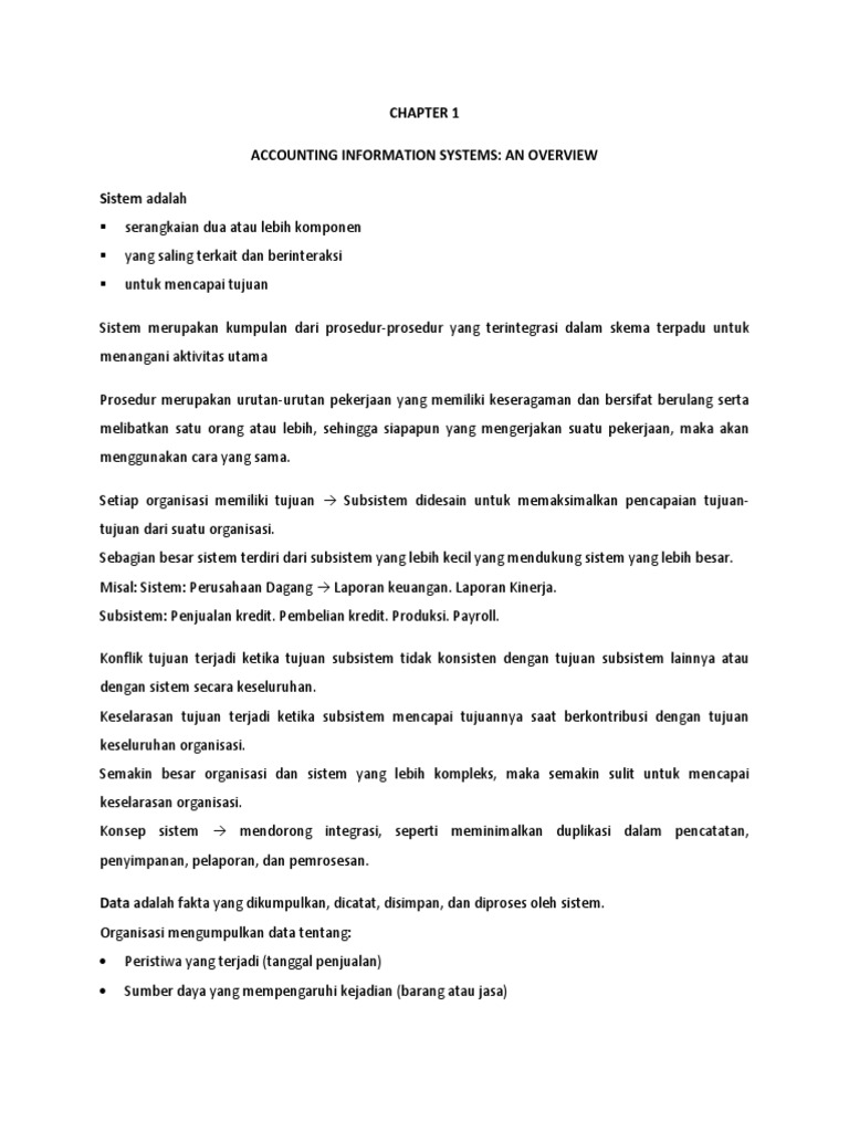 Catatan SIA Untuk Materi UTS-1 | PDF