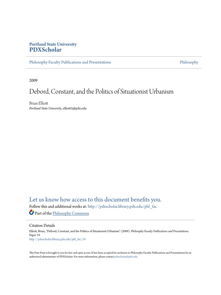Situationist Urbanism: Debord and Constant | PDF | Situationist ...