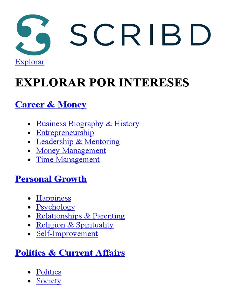 Explorar Por Intereses: Career & Money | PDF | Psychological Concepts ...