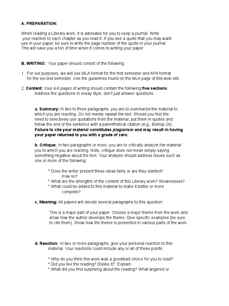 Reaction Paper Format Paragraph