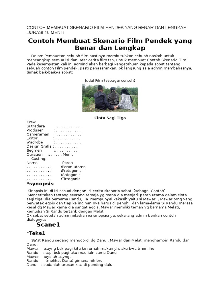 Contoh Skenario Film Pendek 10 Menit | PDF | Seni | Puisi