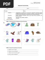 1st Grade Diagnostic Test | PDF | Wellness