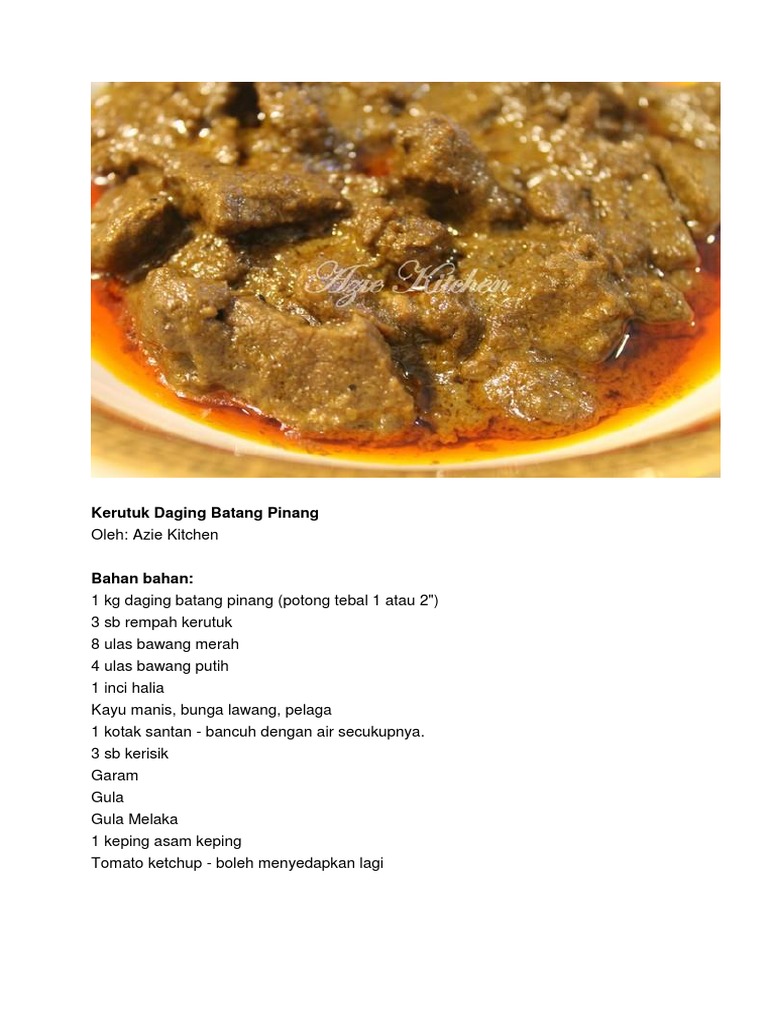 Kerutuk Daging Batang Pinang | PDF