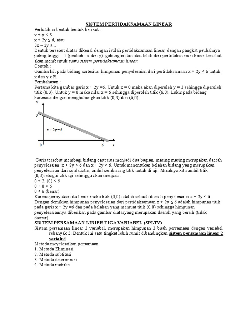 Sistem Pertidaksamaan Linear | PDF