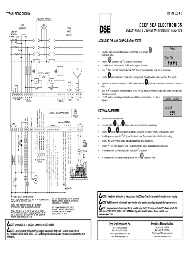 DSE6110 MKII DSE6120 MKII Installation Instructions | Mains Electricity ...