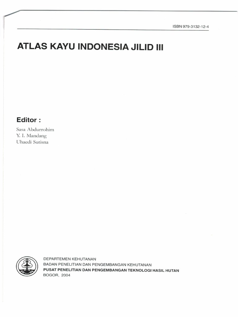 Cover Dalam Atlas Kayu Indonesia Jilid III | PDF