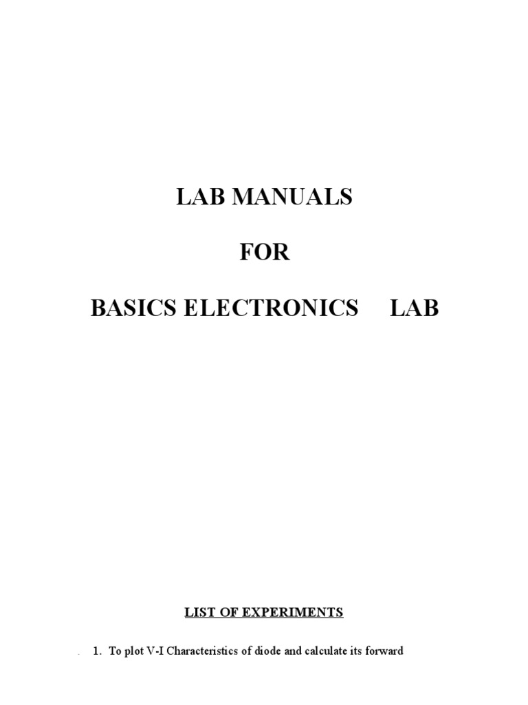 Basic Electronics Lab | PDF | Field Effect Transistor | Mosfet
