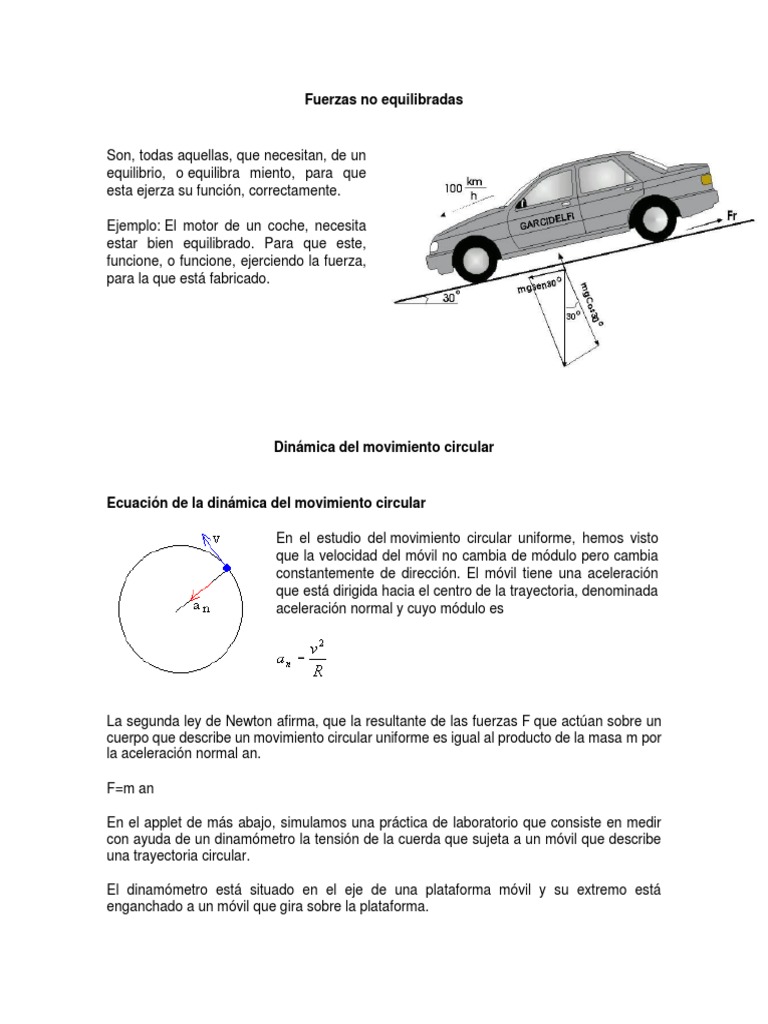 Fuerzas Equilibradas Y No Equilibradas Pdf Centro De Masa Masa