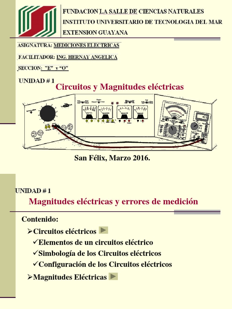 Unidad # 1. Circuitos y Magnitudes Eléctricas | PDF | Resistencia ...