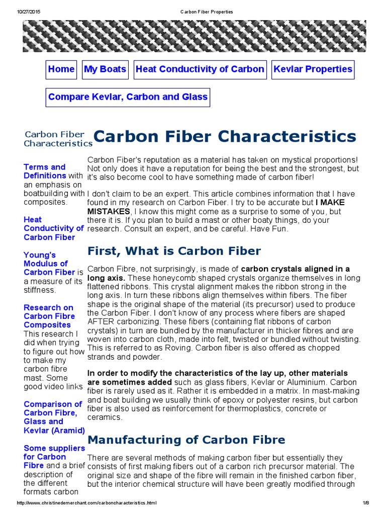 Carbon Fiber Properties | PDF | Composite Material | Fibers