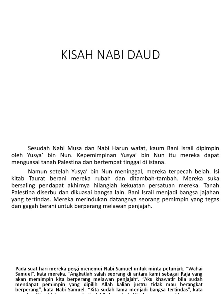 Kisah Nabi Daud | PDF