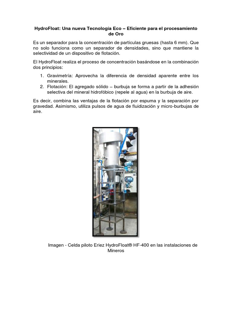 HydroFloat 1 | PDF | Minería | Oro