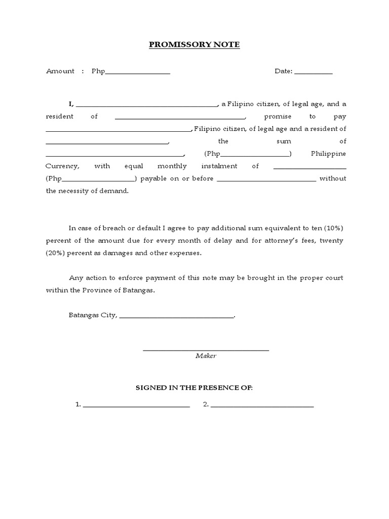 Promissory Note (Draft) | PDF | Promissory Note | Government