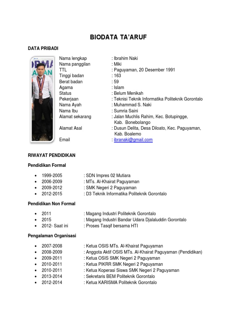 Biodata Taaruf | PDF