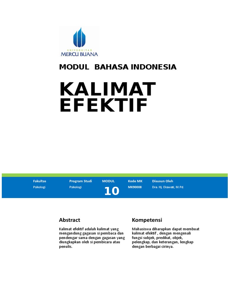 Template Kalimat Efektif | PDF