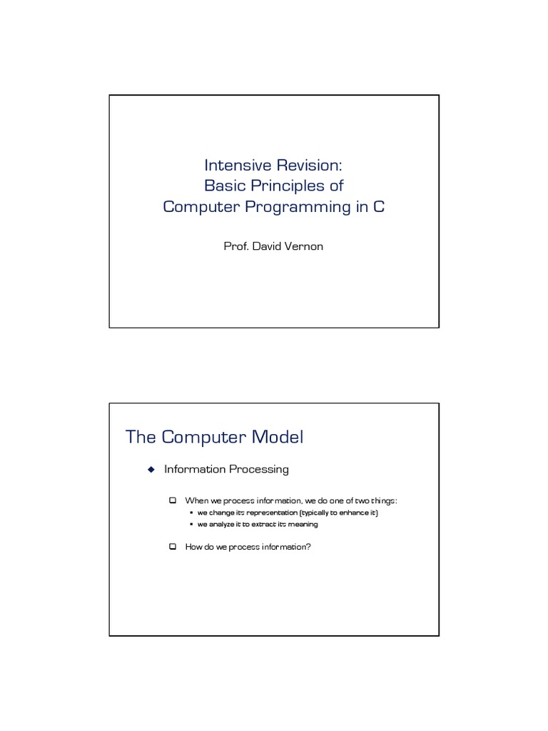 David Vernon Principles of Computer Programming PDF | PDF | Parameter (Computer Programming ...