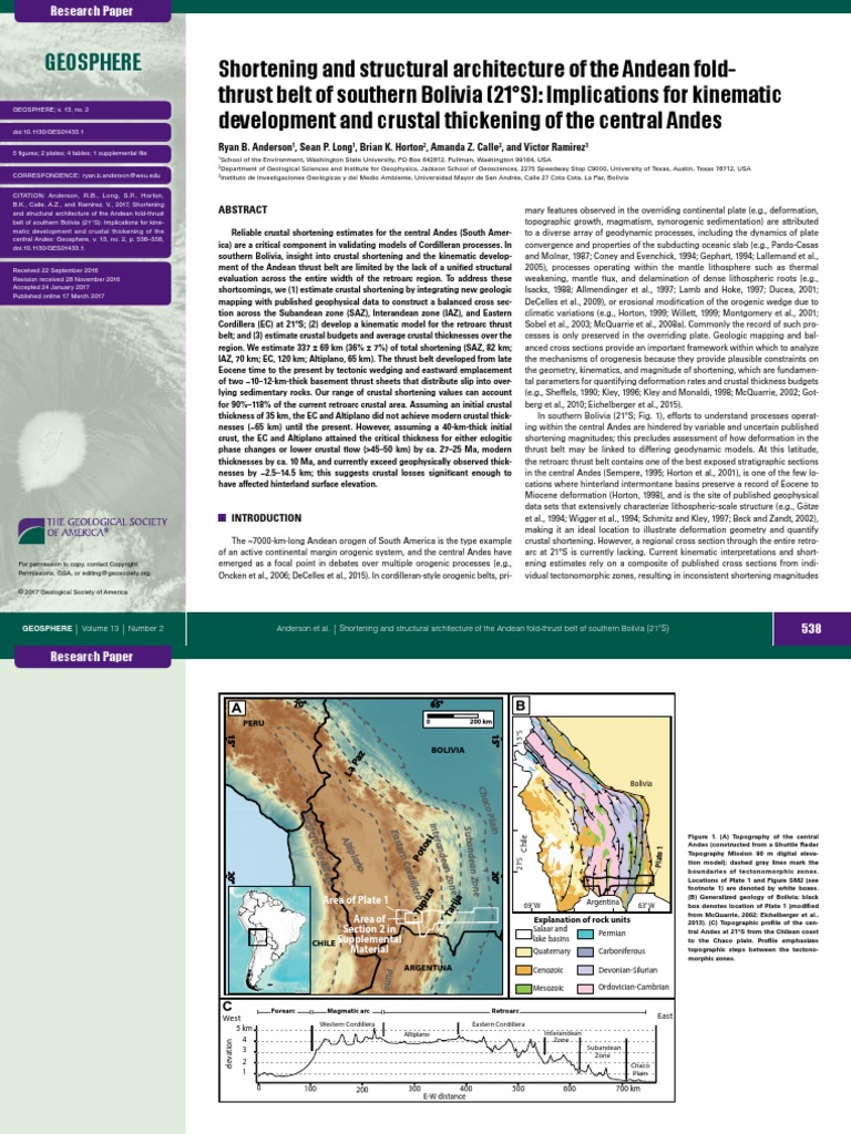 Mapa Geológico de Tarija | PDF | Andes | Plate Tectonics