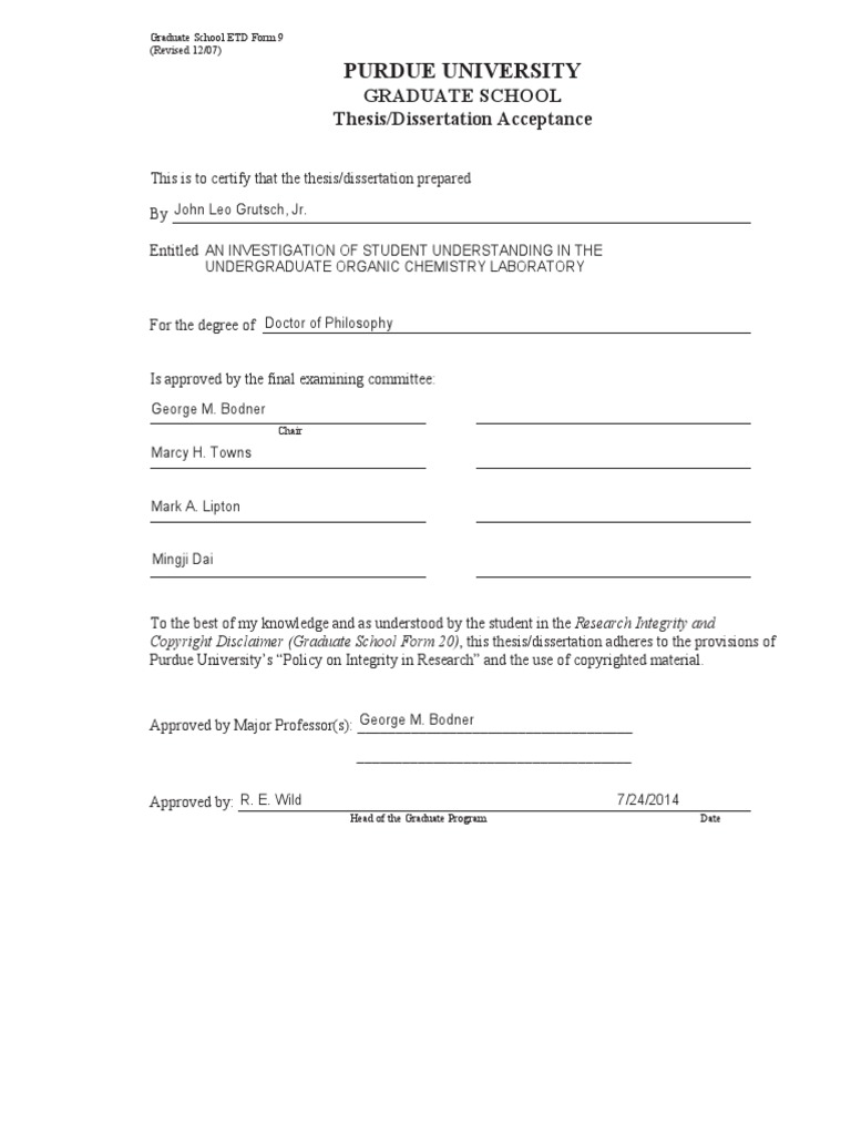 Grad Paper | PDF | Thesis | Experiment