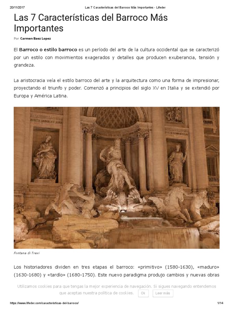 Las 7 Características Del Barroco Más Importantes - Lifeder | PDF ...