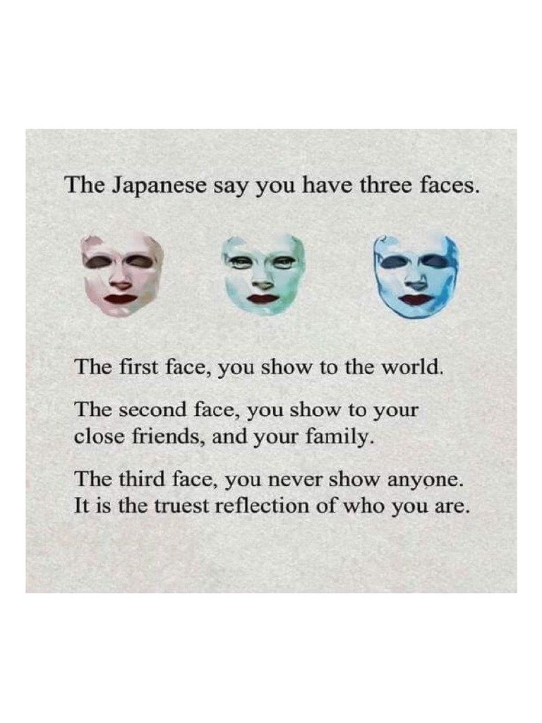 The Japanese Say You Have Three Faces... | PDF