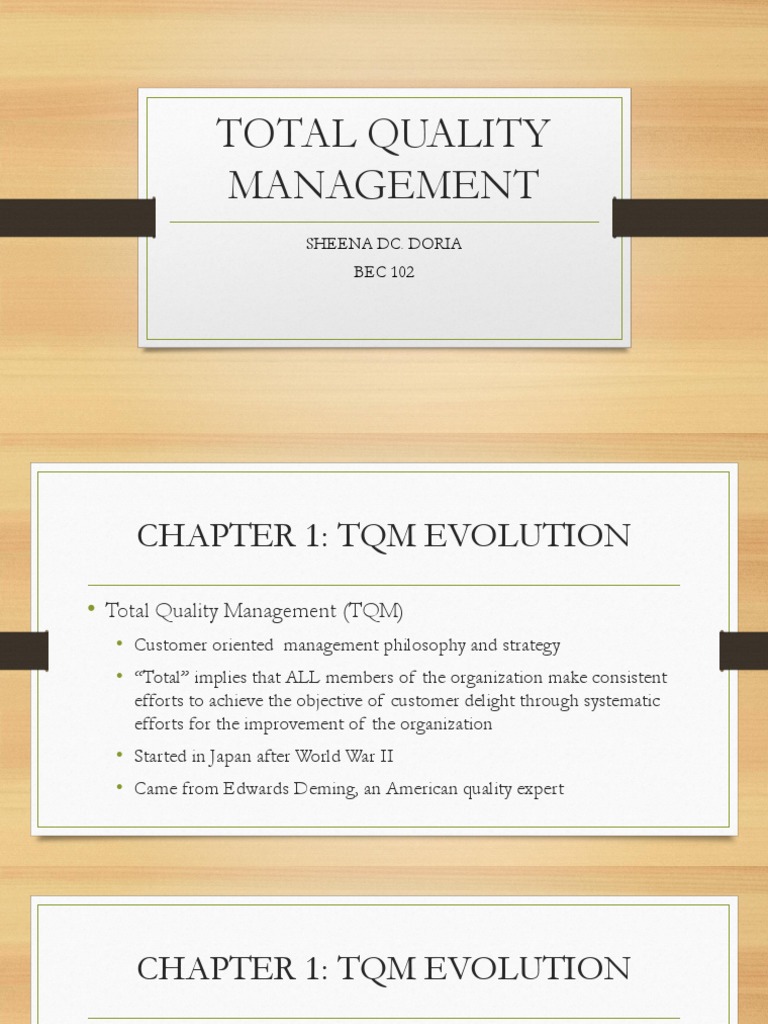 Understanding the Evolution of Total Quality Management: A ...