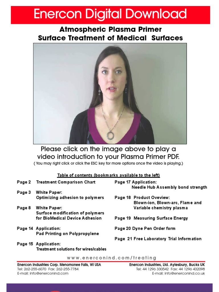 Enercon Plasma Primer Medical | PDF | Polyolefin | Adhesive