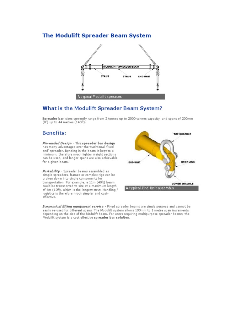 The Modulift Spreader Beam System | PDF