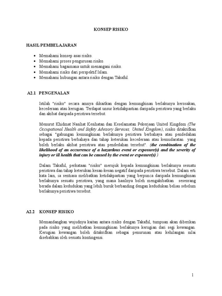 Konsep Risiko-2 | PDF