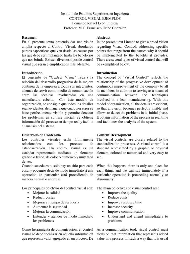 Act 10 Control Visual Ejemplos | PDF | Calidad | Procesos de negocio
