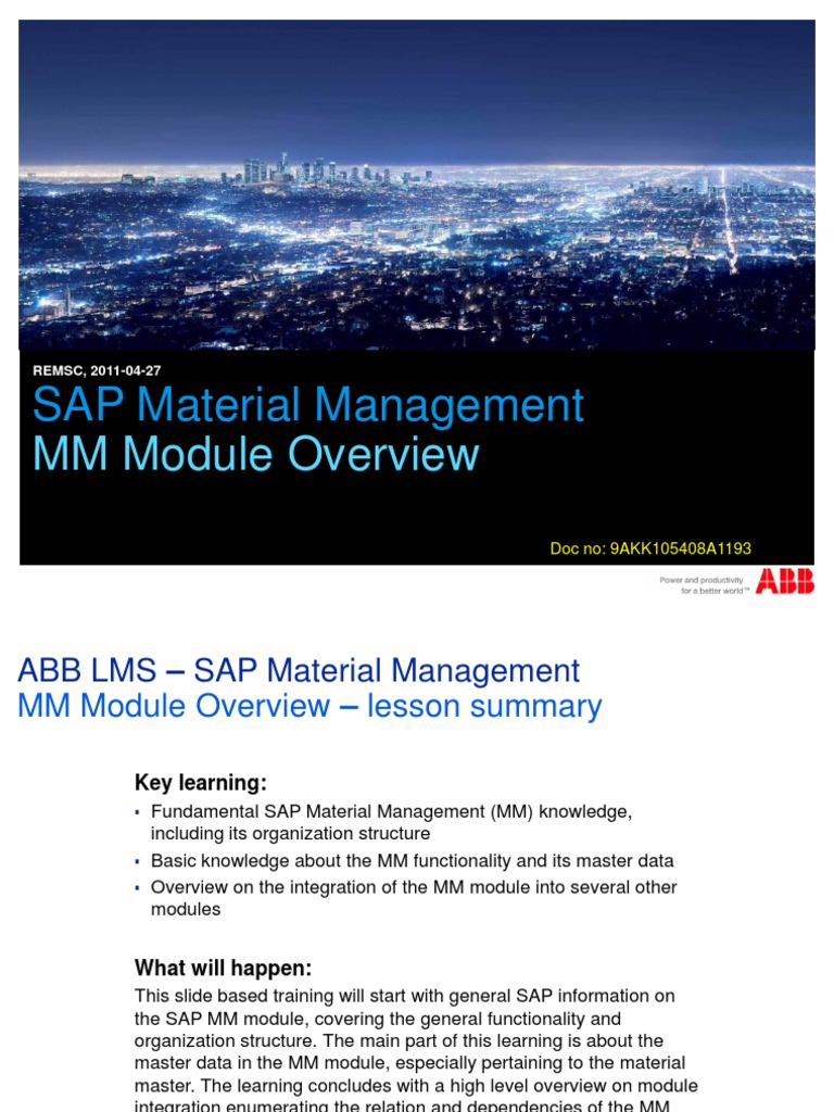 SAP MM Module Overview | Warehouse | Leadership
