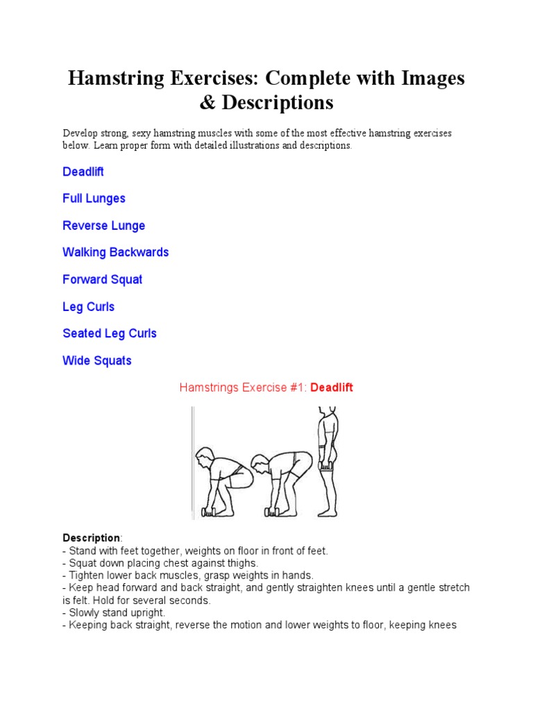 Effective Hamstring Strengthening Exercises | PDF | Knee | Foot
