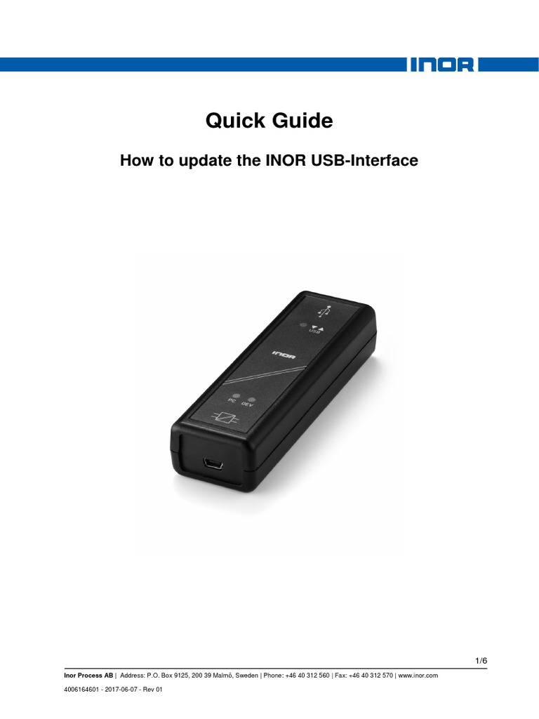 Quick-Guide - Update INOR USB-Interface en | PDF | Usb | Computing ...