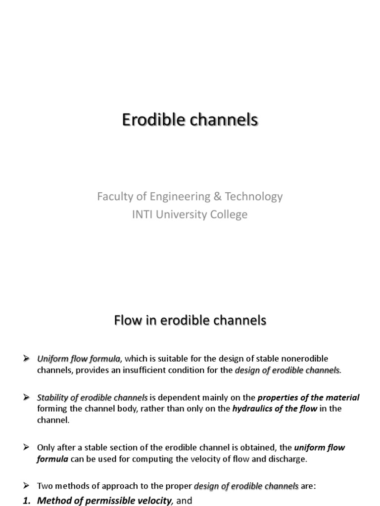 Erodible Channels | PDF | Soil | Mechanical Engineering