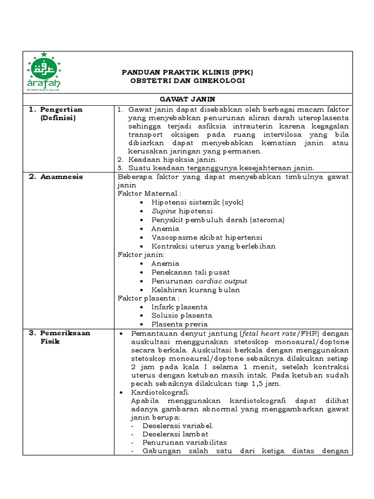 Panduan Praktik Klinis Obstetri | PDF