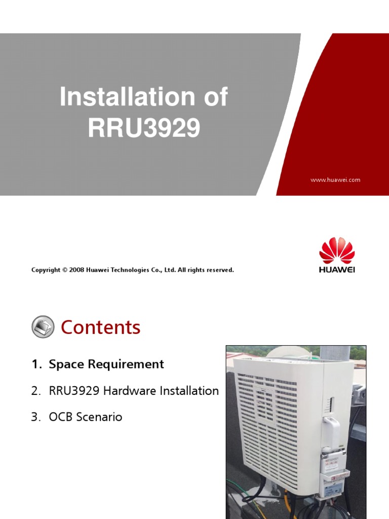 Installation Guide of RRU3929 | PDF | Nut (Hardware) | Screw